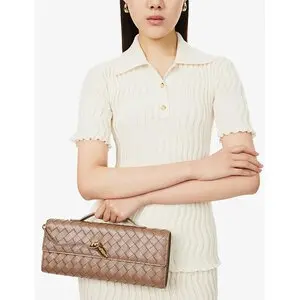 Bottega Veneta Andiamo Leather Clutch - Pinecone-m Brass