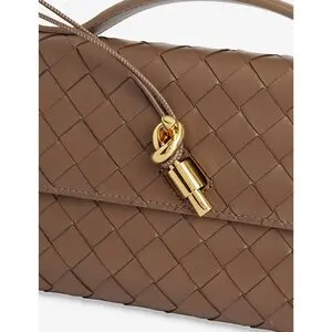 Bottega Veneta Andiamo Leather Clutch - Pinecone-m Brass