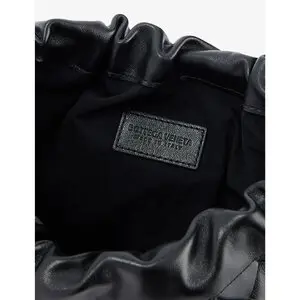 Bottega Veneta Leather Shoulder Bag - Black-gold