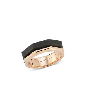Walters Faith 18k Rose Gold Ebony Sydney Hexagon Band - Black/pink
