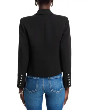 L'Agence Brooke Double Breasted Blazer - Black Crystal