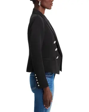 L'Agence Brooke Double Breasted Blazer - Black Crystal