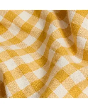 PIGLET IN BED Gingham Linen Blend Fitted Sheet - Honey Gingham