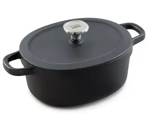 BERGHOFF Graphite Enameled Cast Iron Oval Stock Pot 10.75', 5qt - One-color