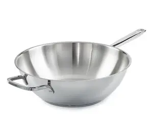 BERGHOFF Helix Recycled 18/10 Stainless Steel 1 2' Wok 5.6qt - Silver