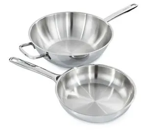 BERGHOFF Helix 2pc 18/10 Stainless Steel Stir F Ry Cookware Set - Silver