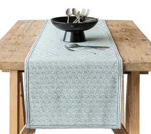 OVERANDBACK Over&back Hand-blocked Printed Cotton Table Run Ner - One-color