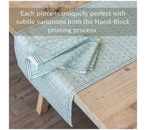 OVERANDBACK Over&back Hand-blocked Printed Cotton Table Run Ner