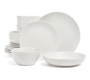 OVERANDBACK Over&back Coupe 16-piece Semi-matte Stoneware D Innerware Set - One-color