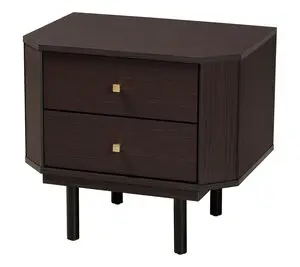 BAXTON STUDIO Norwood Black And Espresso Brown Ood End Table - One-color