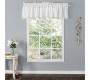 Laura Ashley Annabella 86x15 White Window Valan Ce - One-color