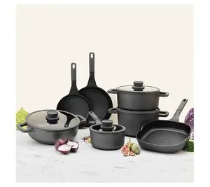 BERGHOFF Stone 11pc Non-stick Cookware Set With Glass Lids - One-color