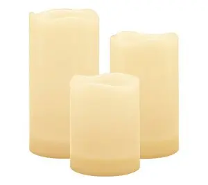 LUMABASE Solar Powered Candles- Set Of 3 - One-color