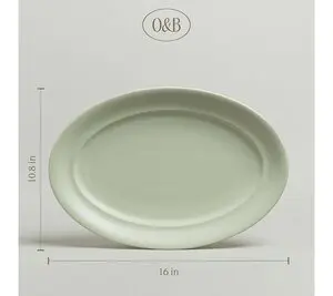 OVERANDBACK Over&back Rimmed Semi-matte Stoneware Oval Serv Ing Platter