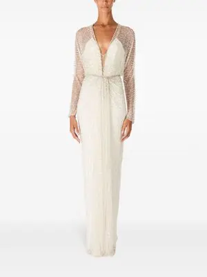 Jenny Packham Nina Embellished Maxi Dress - Neutrals
