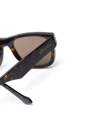 Gucci Tortoiseshell Square-frame Sunglasses - Brown