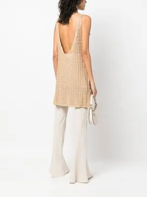 Prada Knitted Sleeveless Midi Dress
