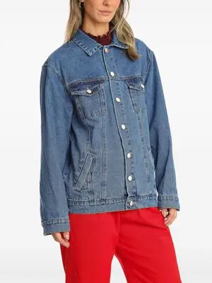 AMAPO Single-breasted Denim Jacket - Blue