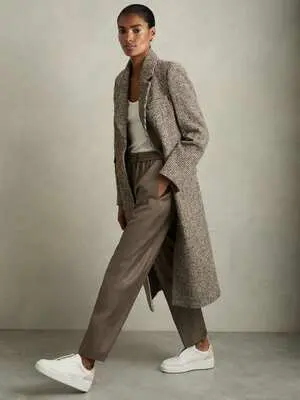 REISS Riley Wool-blend Tapered Trousers