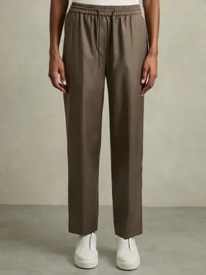 REISS Riley Wool-blend Tapered Trousers