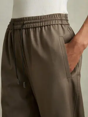 REISS Riley Wool-blend Tapered Trousers