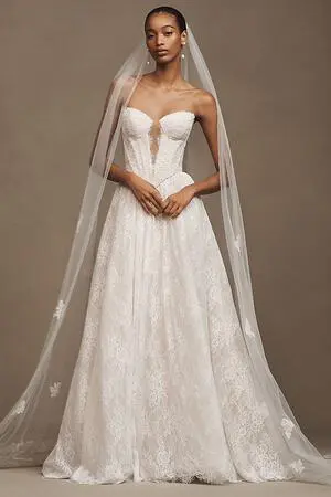 Watters Charlotte Cathedral Veil - Ivory