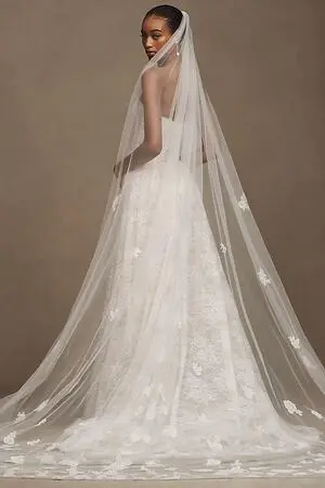 Watters Charlotte Cathedral Veil - White