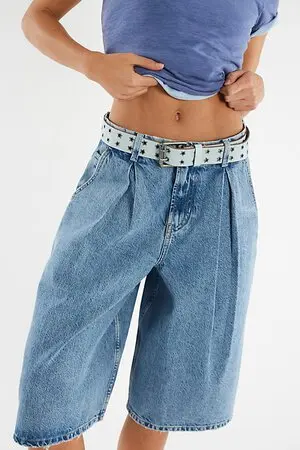 Free People Virgo Leather Belt Chambray