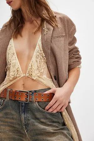 Free People Virgo Leather Belt - Cognac