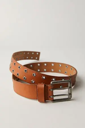Free People Virgo Leather Belt - Cognac