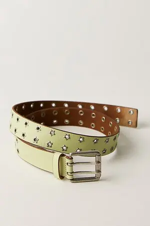 Free People Virgo Leather Belt Matcha