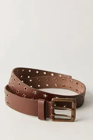 Free People Virgo Leather Belt Mocha
