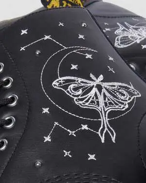 Dr.Martens ドクターマーチン ブーツ 1460 CELESTIAL MOTH EMBROIDERED LACE UP BOOTS 41658001 Black Softy T Dr. Martens 1460 Celestial Moth Embroidered Lace-Up Boots In Black
