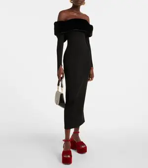 GIANVITO ROSSI Velvet Platform Wedge Sandals With Buckle Fastening - Red