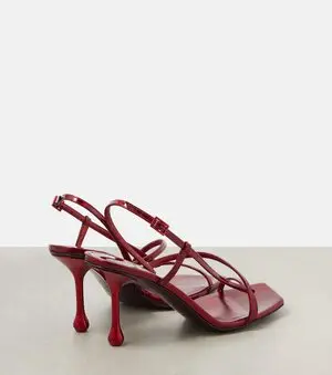 JIMMY CHOO Etana 80 Leather Sandals - Red