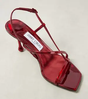 JIMMY CHOO Etana 80 Leather Sandals - Red