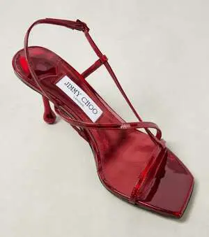 JIMMY CHOO Etana 80 Leather Sandals - Red