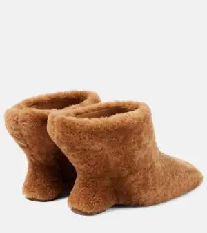 Dries Van Noten Shearling Wedge Mules