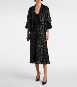 Diane Von Furstenberg Araminta Sequined Midi Skirt