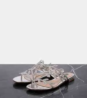 GIANVITO ROSSI Flavia Embellished Sandals - Silver