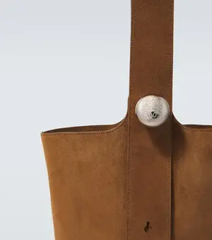 Loewe Pebble Large Suede Tote - Brown