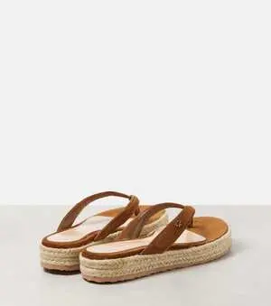 GIANVITO ROSSI Suede Espadrille Thong Sandals