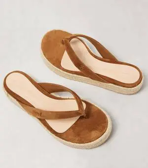 GIANVITO ROSSI Suede Espadrille Thong Sandals