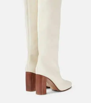 Khaite Willow Leather Knee-high Boots - White