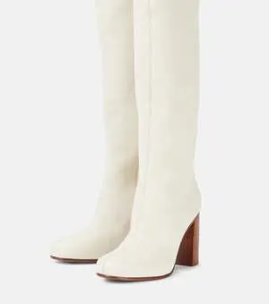Khaite Willow Leather Knee-high Boots - White