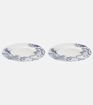 Etro Bloom Set Of 2 Porcelain Charger Plates - Blue