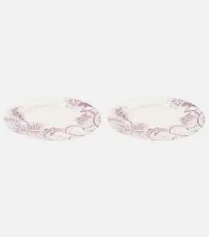 Etro Bloom Set Of 2 Porcelain Charger Plates - Pink