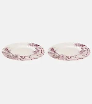 Etro Bloom Set Of 2 Porcelain Charger Plates - Pink