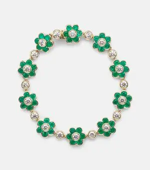 ANITA KO Flora Bracelet With Emeralds And Diamonds In 18kt Yellow - Gold
