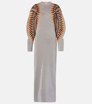 Rabanne Lamé Jacquard Maxi Dress - Silver